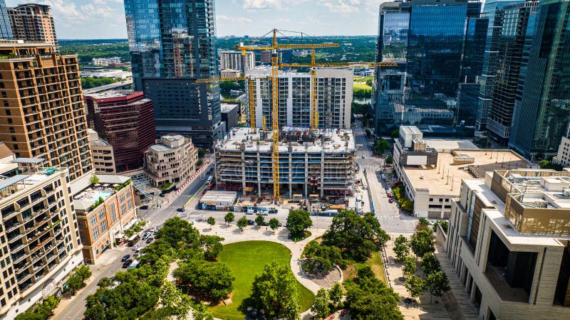 Bustling Construction Site in Downtown Austin. Texas, USA Editorial ...