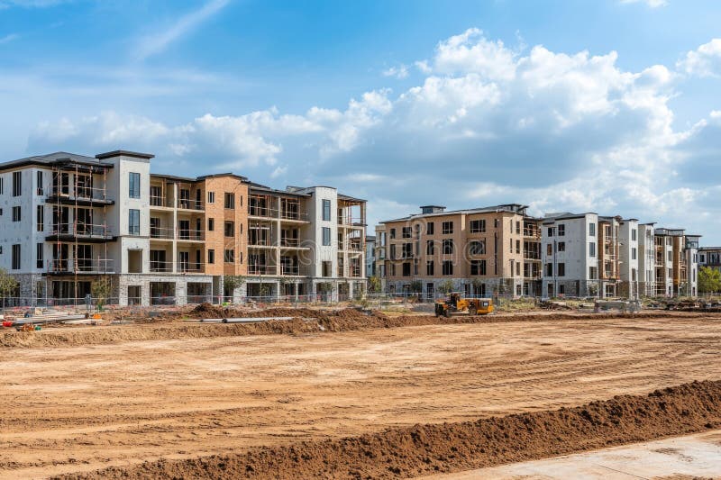 A Bustling Construction Site with Multiple Buildings Under Development ...
