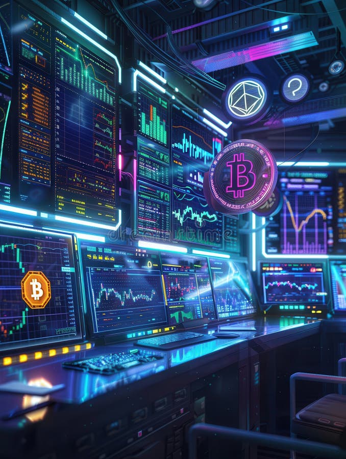 A Bustling Cryptocurrency Exchange Platform Displays Real-time Market ...