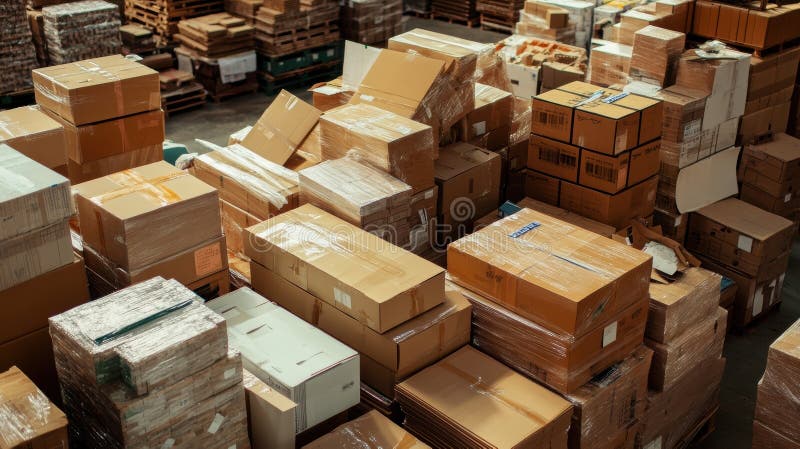 A Bustling Dispatch Area with Packages Ready for Distribution ...