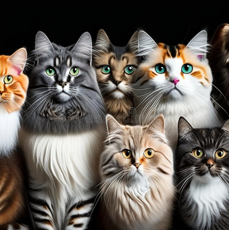 In a Bustling Environment, Imagine a Multitude of Cats Going about ...