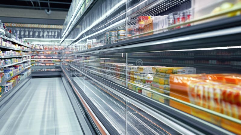 A Bustling Grocery Store with Numerous Shelves Stocked with Various ...