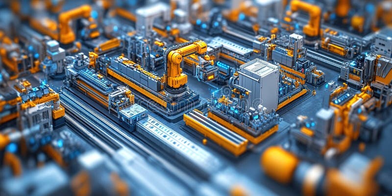 Industrial Automation Facility Showcasing Robotic Machinery and ...