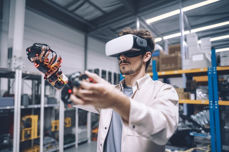 Futuristic Industrial Factory: Virtual Reality, Augmented Reality, and ...