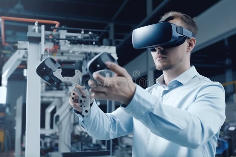 Futuristic Industrial Factory: Virtual Reality, Augmented Reality, and ...