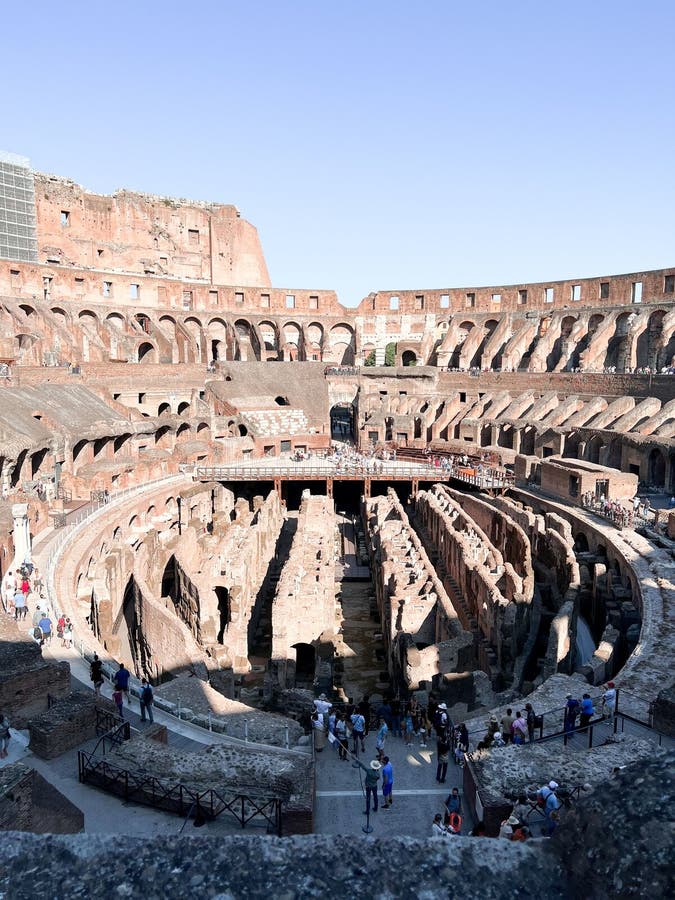 Bustling Interior of a Roman Amphitheater Filled with People Editorial ...