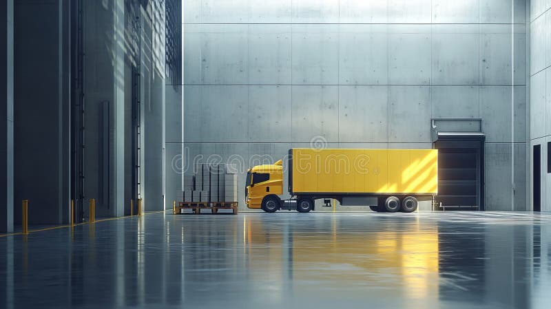 A Bustling Logistics Center with Trucks Constantly Loading and ...