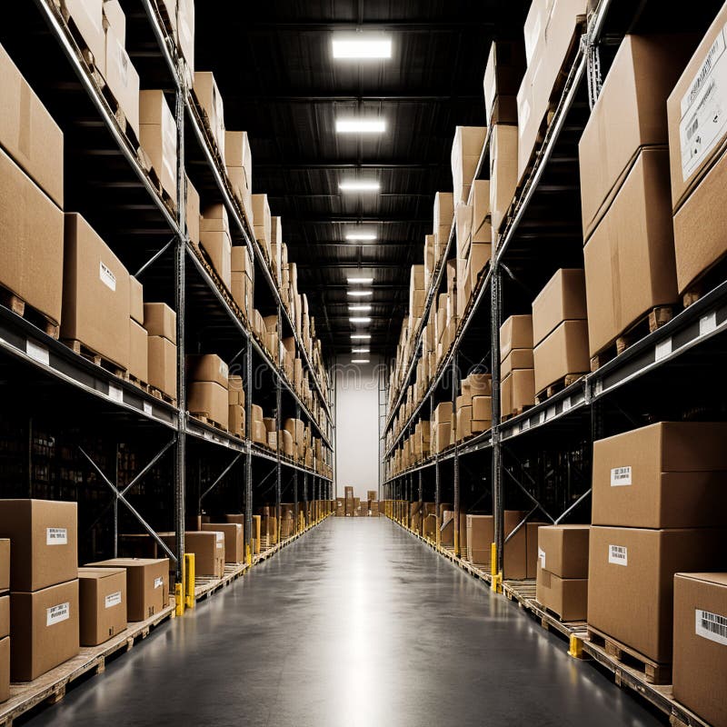 Logistics, Storage and Distribution of Merchandise Stock Illustration ...