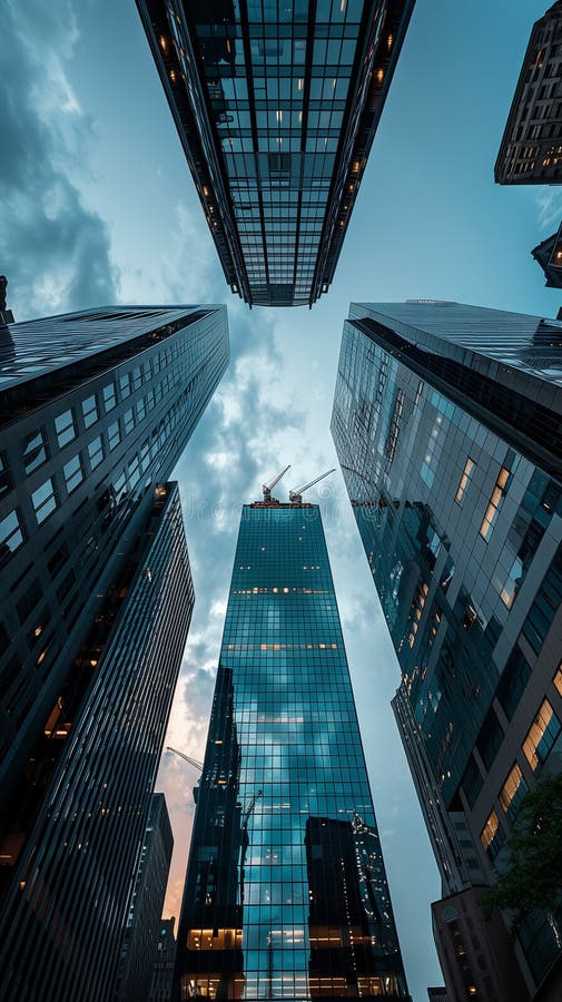 Bustling Metropolis, Captured from a Ground-level Perspective. the ...