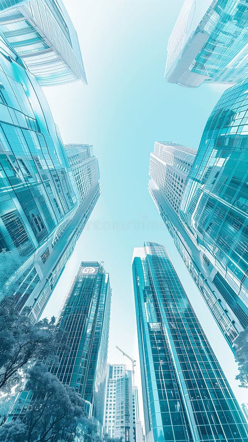 Bustling Metropolis, Captured from a Ground-level Perspective. the ...