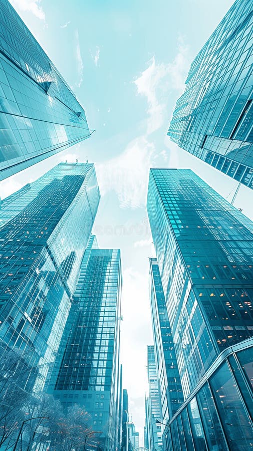 Bustling Metropolis, Captured from a Ground-level Perspective. the ...