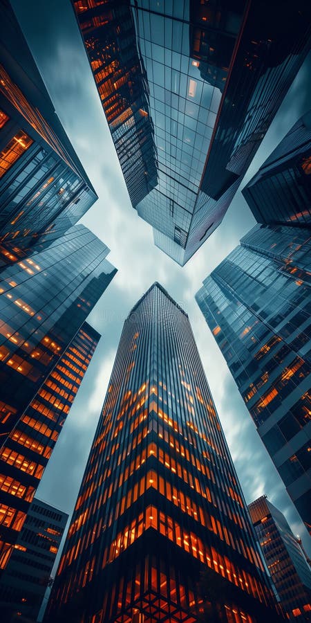 Bustling Metropolis, Captured from a Ground-level Perspective. the ...