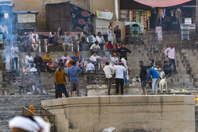 Bustling Riverside Ghats with Local Activity Editorial Stock Photo ...