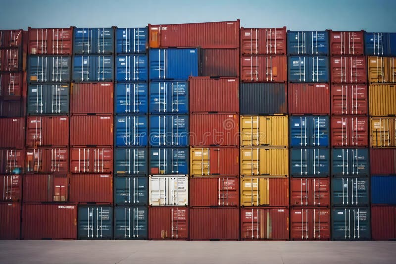 Bustling Seaport Filled with Numerous Containers and Extensive Shipment ...