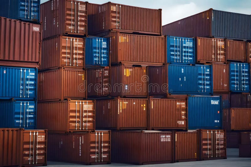 Bustling Seaport Filled with a Vast Array of Containers and Active ...