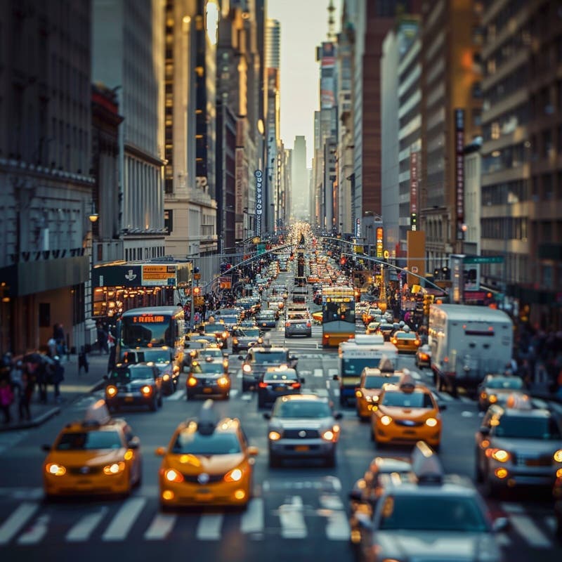 Bustling Urban Avenue Teeming with Life and Activity Stock Illustration ...