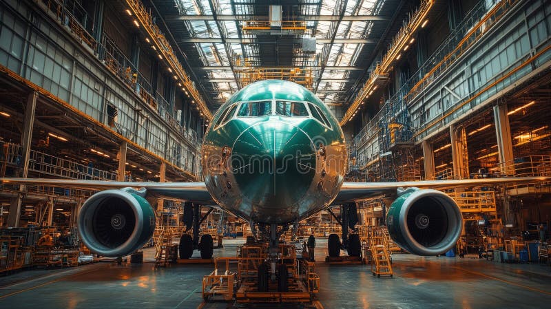 Large Aircraft in Advanced Aerospace Engineering Facility Showcasing ...