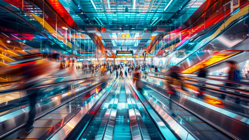 Busy Airport with Motion Blur and Vivid Colors Stock Illustration ... Busy Airport with Motion Blur and Vivid Colors Stock Illustration ...