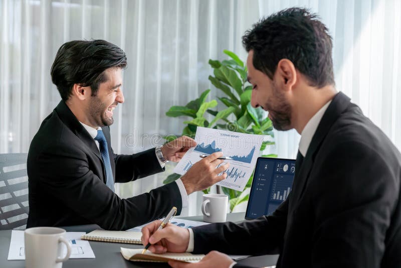Busy Analyst Team in Office Analyzing Financial Data Analysis. Entity ...