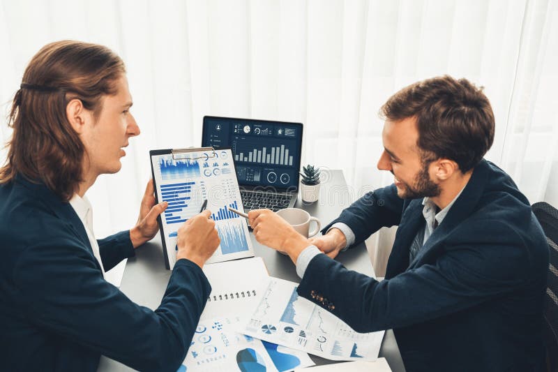 Busy Analyst Team in Office Analyzing Financial Data Analysis. Entity ...