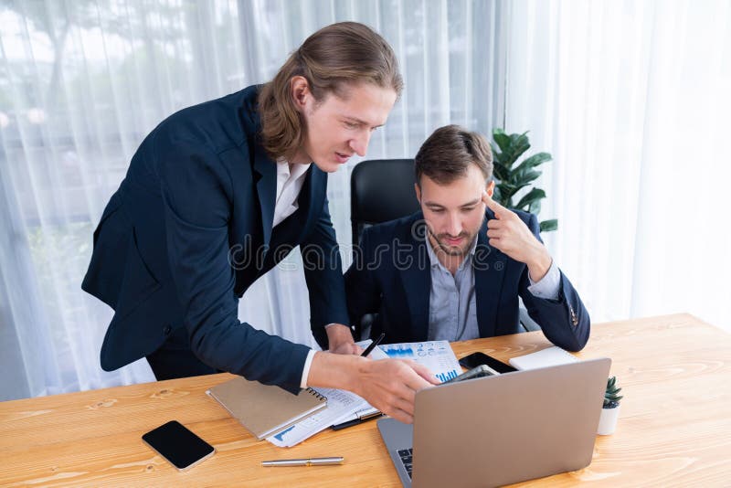 Busy Analyst Team in Office Analyzing Financial Data Analysis. Entity ...