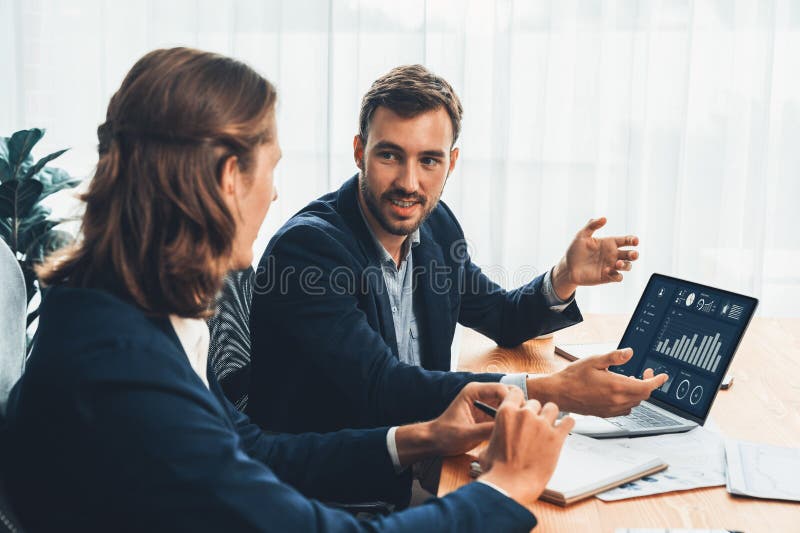 Busy Analyst Team in Office Analyzing Financial Data Analysis. Entity ...