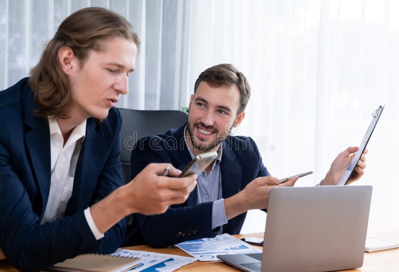 Busy Analyst Team in Office Analyzing Financial Data Analysis. Entity ...