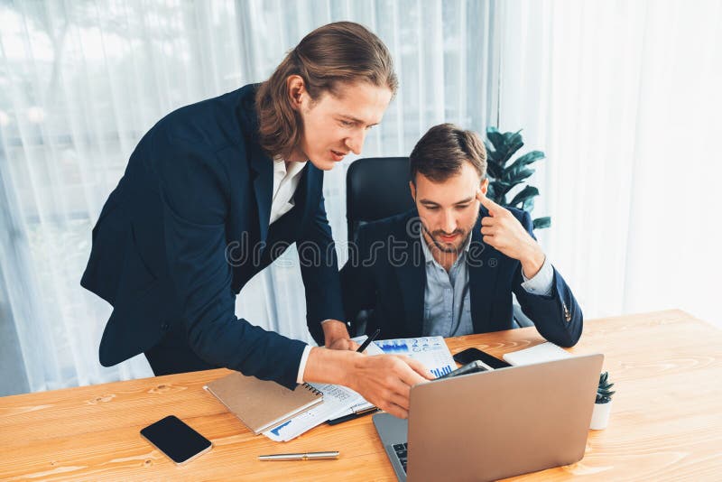 Busy Analyst Team in Office Analyzing Financial Data Analysis. Entity ...