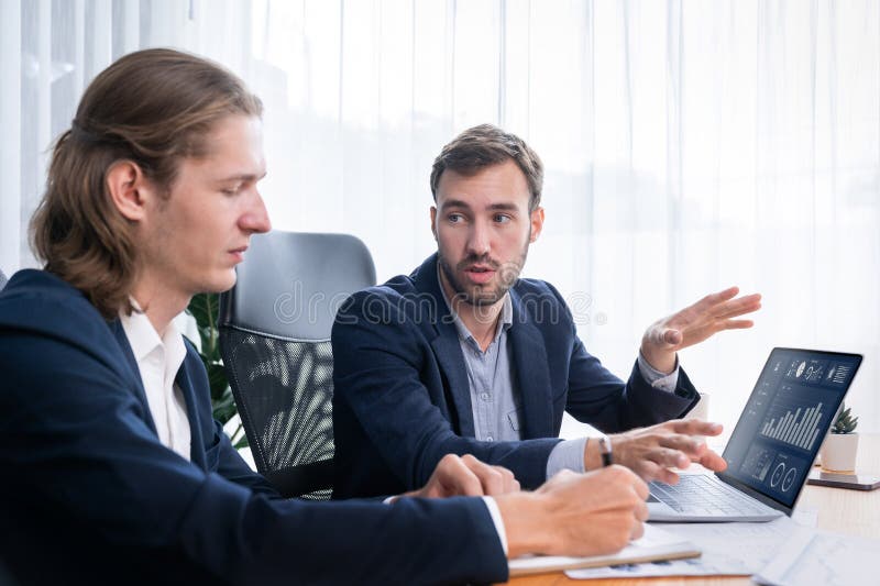 Busy Analyst Team in Office Analyzing Financial Data Analysis. Entity ...