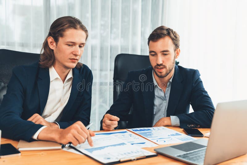 Busy Analyst Team in Office Analyzing Financial Data Analysis. Entity ...