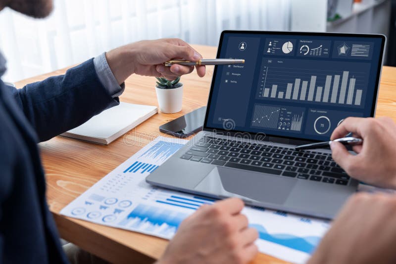 Busy Analyst Team in Office Analyzing Financial Data Analysis. Entity ...