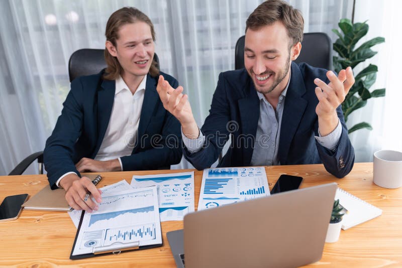 Busy Analyst Team in Office Analyzing Financial Data Analysis. Entity ...