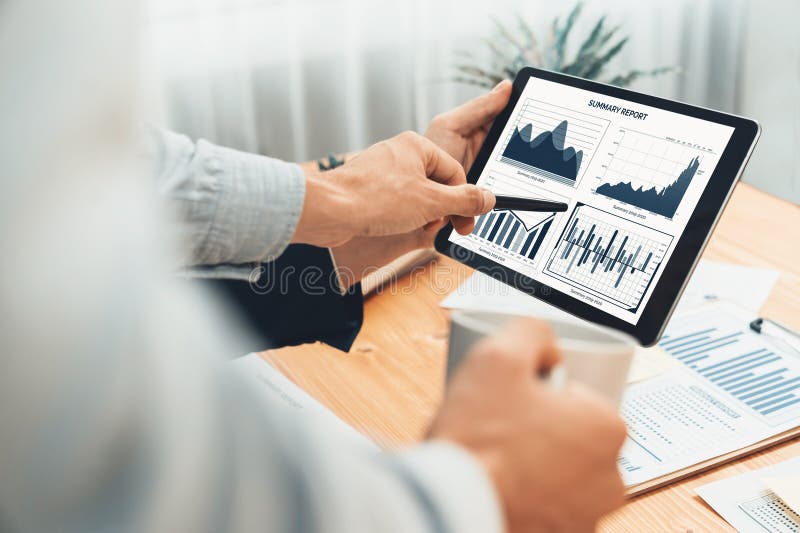 Analyst Team in Office Analyzing Financial Data Analysis Papers. Entity ...