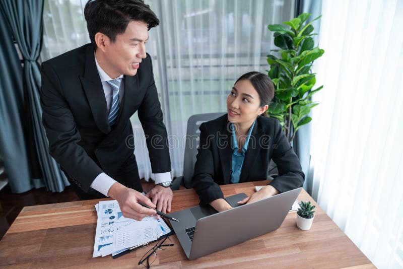 Busy Analyst Team in Office Discuss Data Analysis and Marketing ...