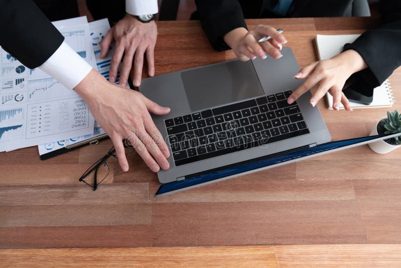 Busy Analyst Team in Office Discuss Data Analysis and Marketing ...