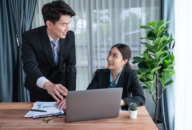 Busy Analyst Team in Office Discuss Data Analysis and Marketing ...