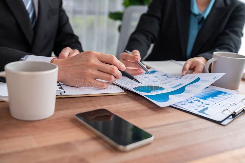 Busy Analyst Team in Office Discuss Data Analysis and Marketing ...