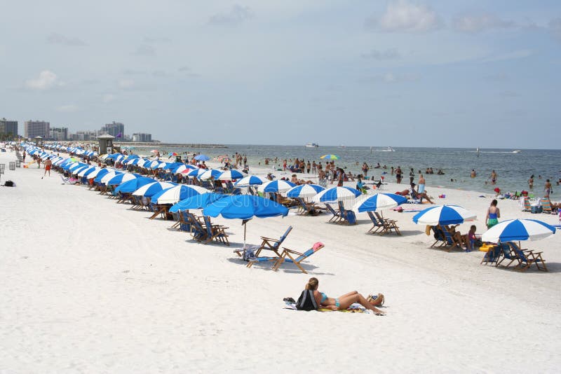 Busy beach stock image. Image of calm, blue, summer, sunny - 310173