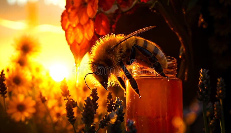 A Busy Bee with an Atmosphere is Tense, with Color Grading, Warm ...