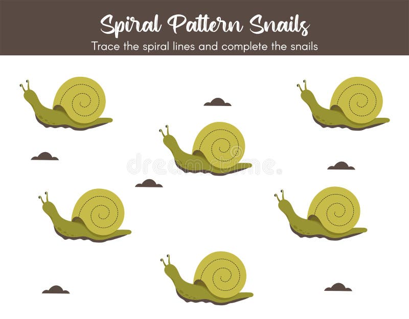 Snail. Preschool Worksheet for Practicing Fine Motor Skills. Stock ...