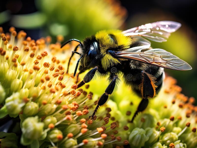 Busy Being a Bumble Bee Made with Generative AI Illustration Stock ...