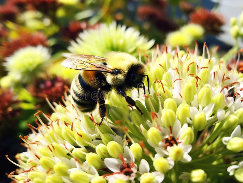 Busy Being a Bumble Bee Made with Generative AI Illustration Stock ...