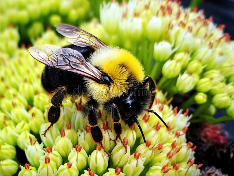 Busy Being a Bumble Bee Made with Generative AI Illustration Stock ...