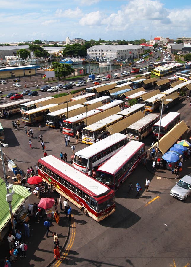 Busy Bus Station in Port-Louis Mauritius Editorial Photo - Image of ...