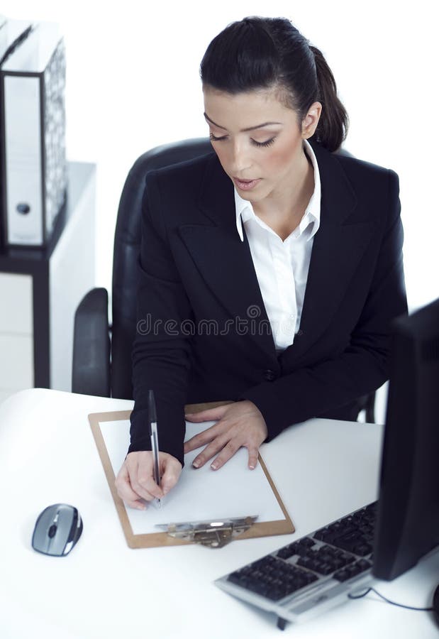 Busy Business Lady Making Her Notes Stock Image - Image of cute, copy ...