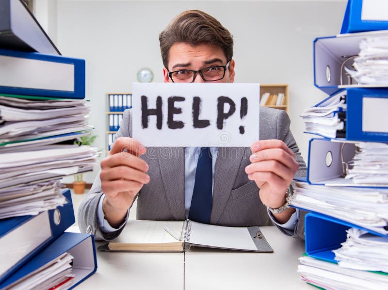 Busy Businessman Asking for Help with Work Stock Photo - Image of ...