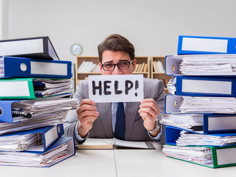 Busy Businessman Asking for Help with Work Stock Photo - Image of ...