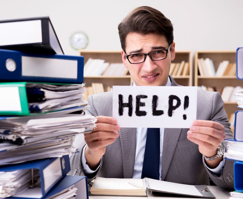 Busy Businessman Asking for Help with Work Stock Photo - Image of ...