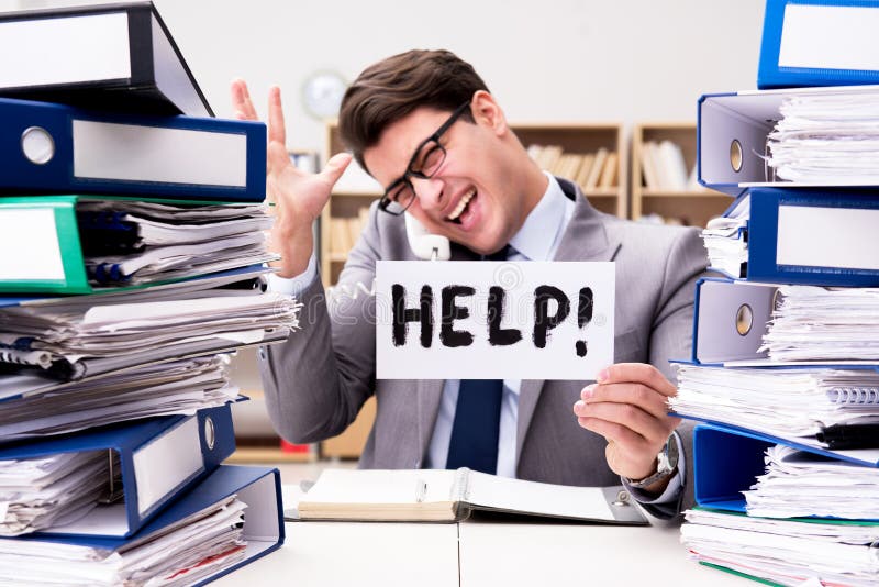 The Busy Businessman Asking for Help with Work Stock Photo - Image of ...