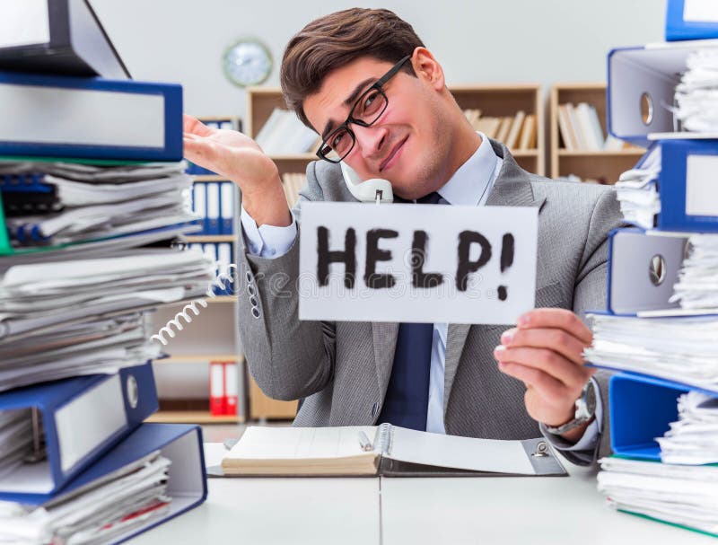 Busy Businessman Asking for Help with Work Stock Photo - Image of jobs ...